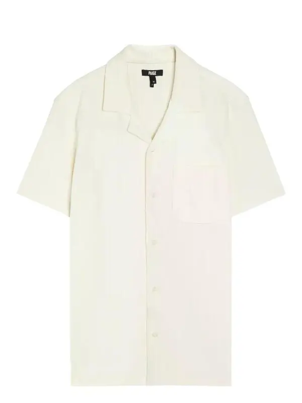 Paige Oliver Short-sleeved Ribbed-knit Shirt - Neutrals