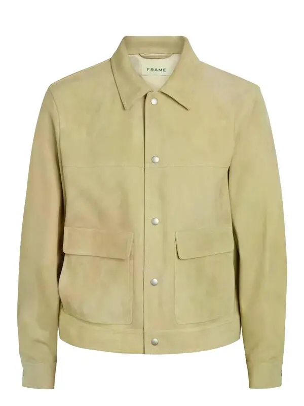 FRAME Suede Panelled Jacket - Neutrals