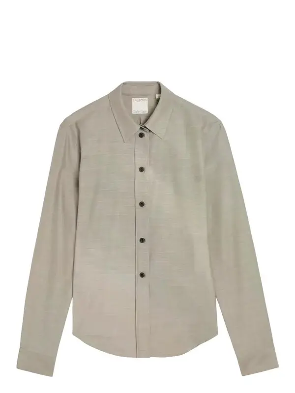 Calvin Klein Melange Effect Long Sleeve Shirt - Grey