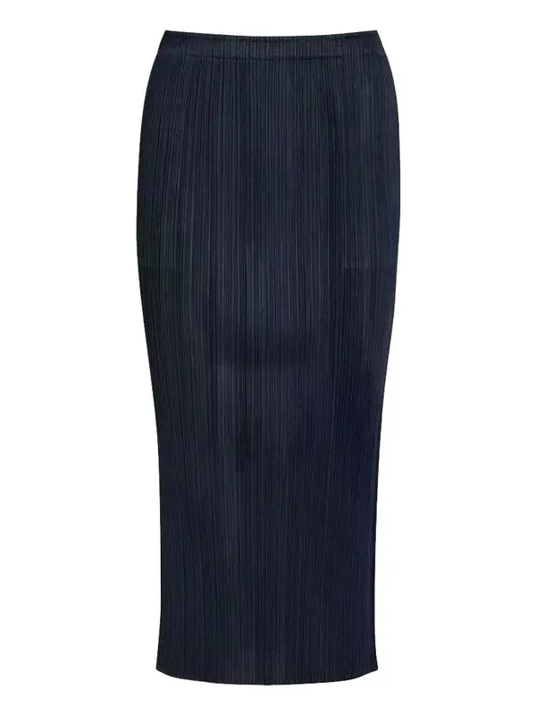 Issey Miyake Pleated Midi Skirt - Blue