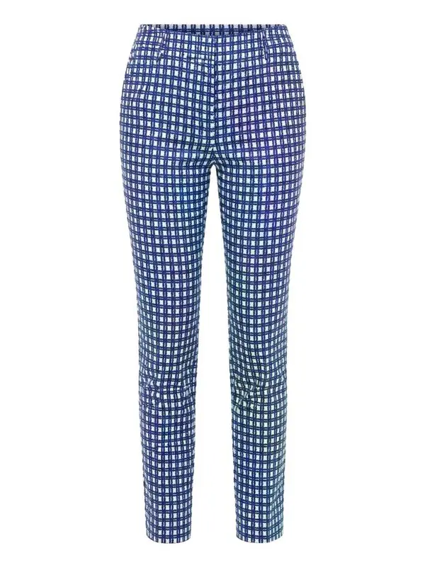 True Royal Checked Pattern Trousers - Blue