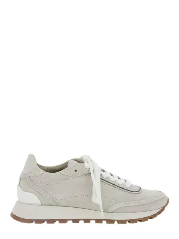 Brunello Cucinelli Monili-trim Panelled Sneakers - Neutrals