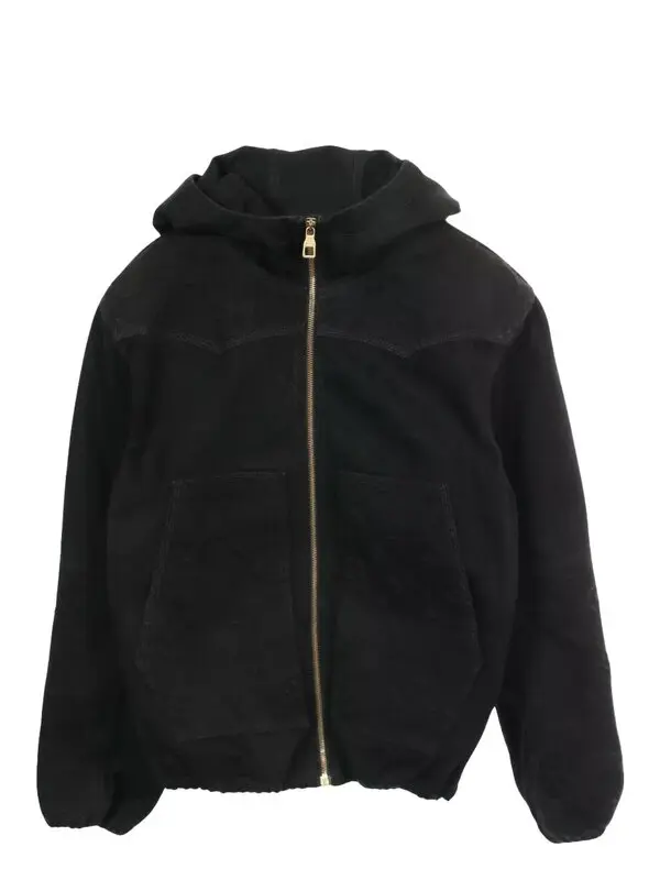 LOUIS VUITTON Monogram Embossed Denim Jacket - Black