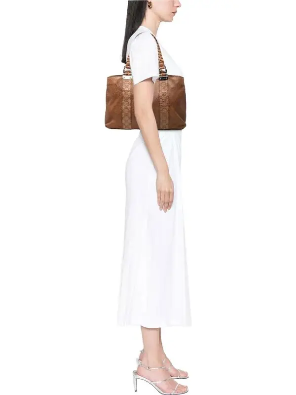 Gucci Leather Bamboo Tote Bag - Brown