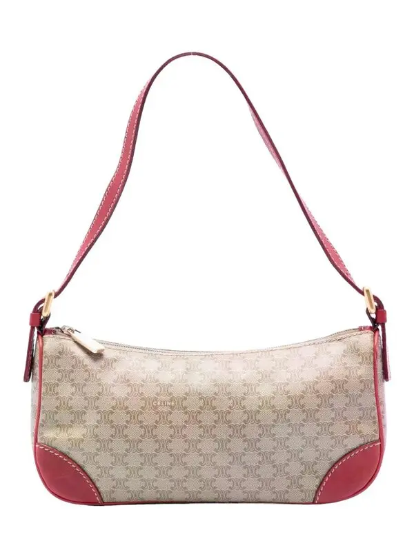 Celine Macadam Coated Canvas Shoulder Bag - Red