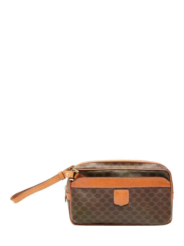 Celine Macadam Coated Canvas Clutch Bag - Brown