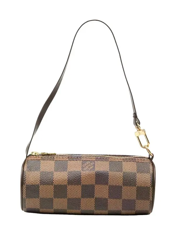 LOUIS VUITTON Damier Ebene Papillon Pochette Handbag - Brown