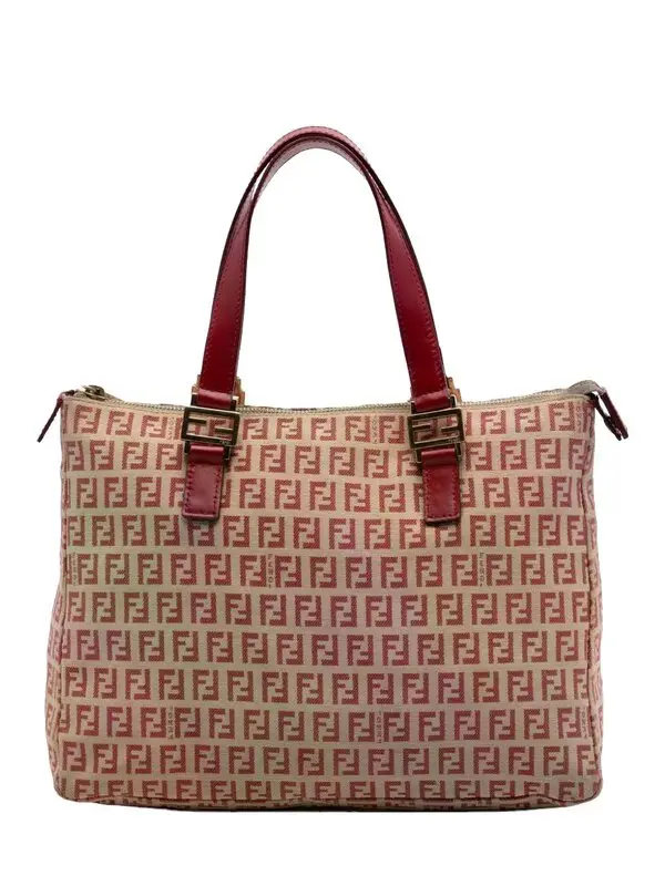 Fendi Zucchino Canvas Tote Bag - Red