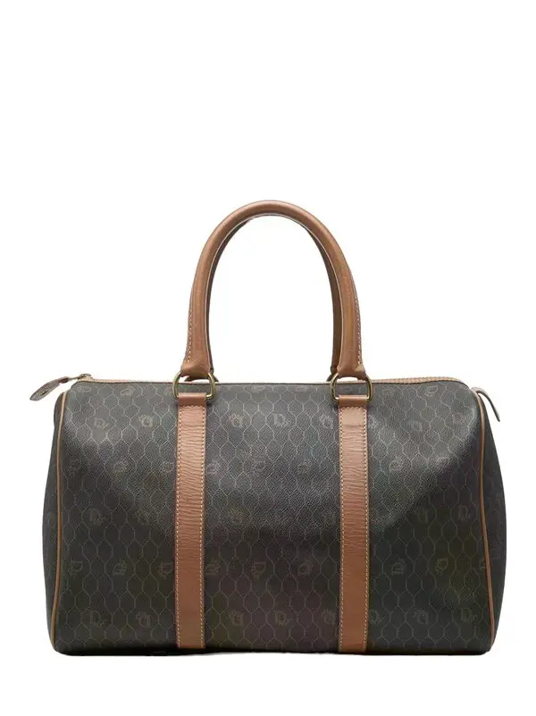 Dior Honeycomb Coated Canvas Boston Bag - Black
