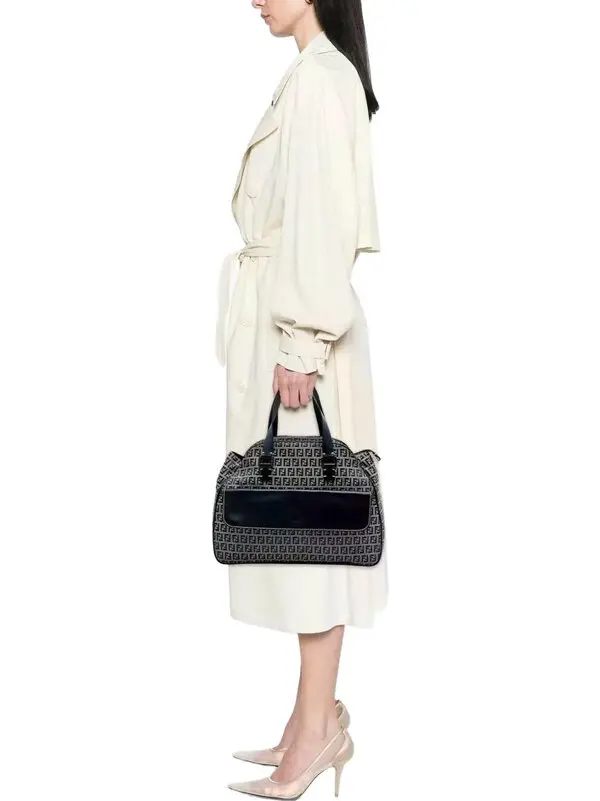 Fendi Zucchino Canvas Handbag - Grey