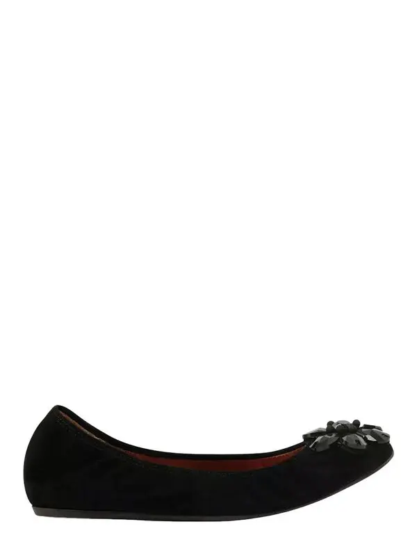 LANVIN Embroidered Ballet Flats - Black