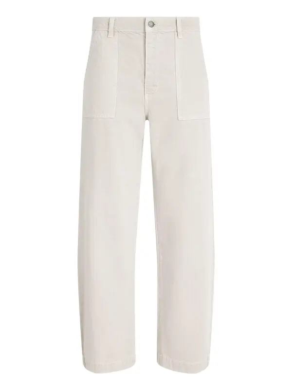 FRAME The Bow Cargo Trousers In Flax Wash - Ivory