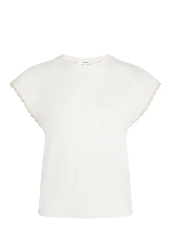 FRAME Crochet Trim Muscle T-shirt - White