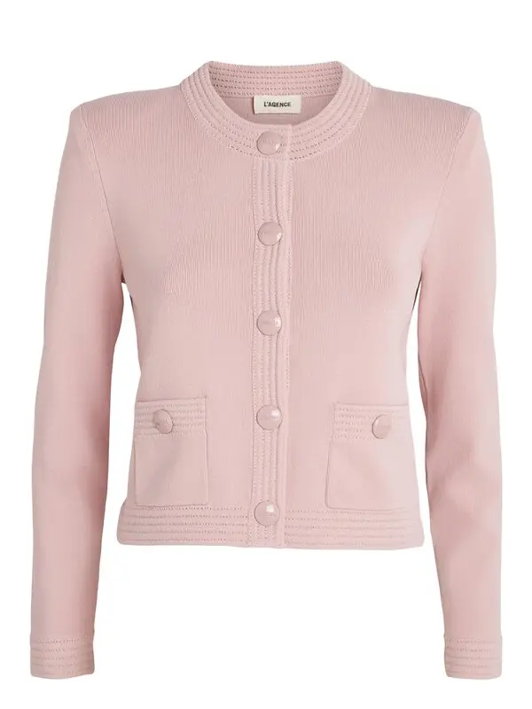 L'Agence Cropped Patsy Cardigan - Pink