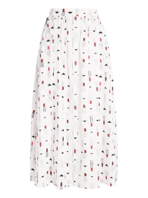 L'Agence Seina Pleated Midi Skirt - Ivory