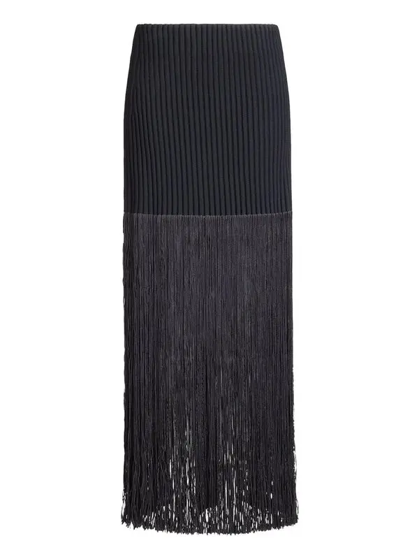 Alaïa Fringed Maxi Skirt - Black