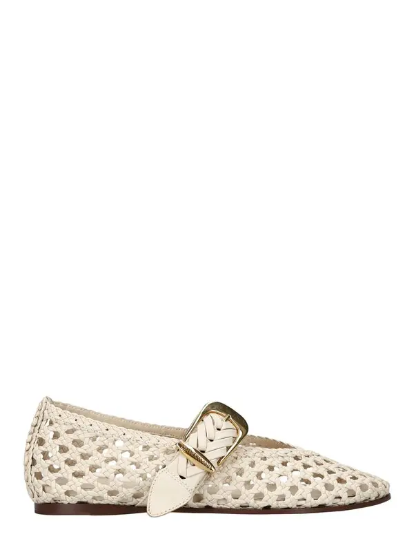 Zimmermann Braided Leather Ballet Flats - Beige
