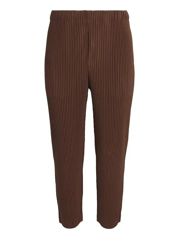 Issey Miyake Pleated Straight-leg Trousers - Brown