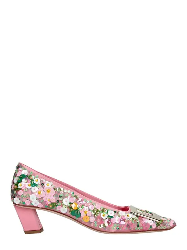 ROGER VIVIER Sequinned Belle Vivier Pumps - Pink