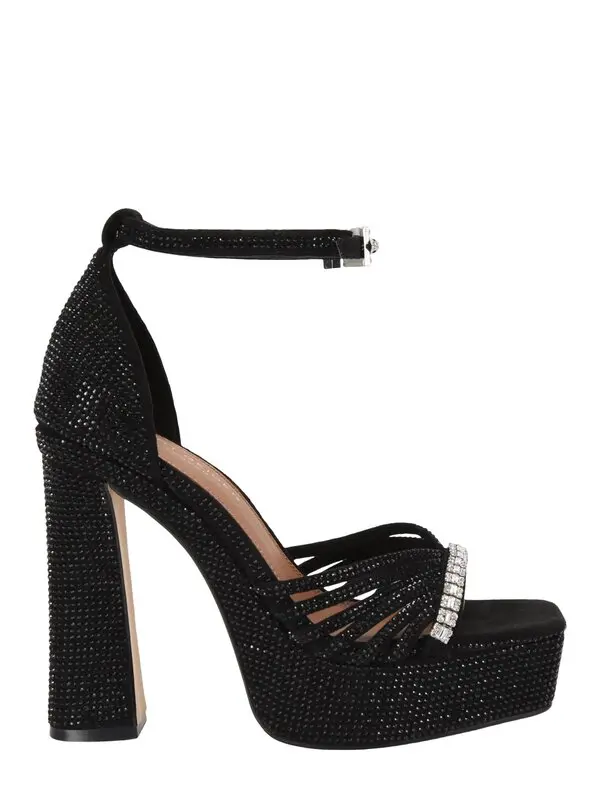 Kurt Geiger Crystal Embellished Platform Sandals - Black