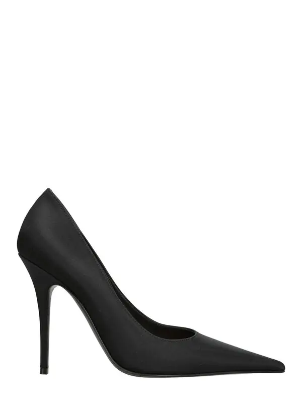 Amina Muaddi Satin Barbara Pumps - Black