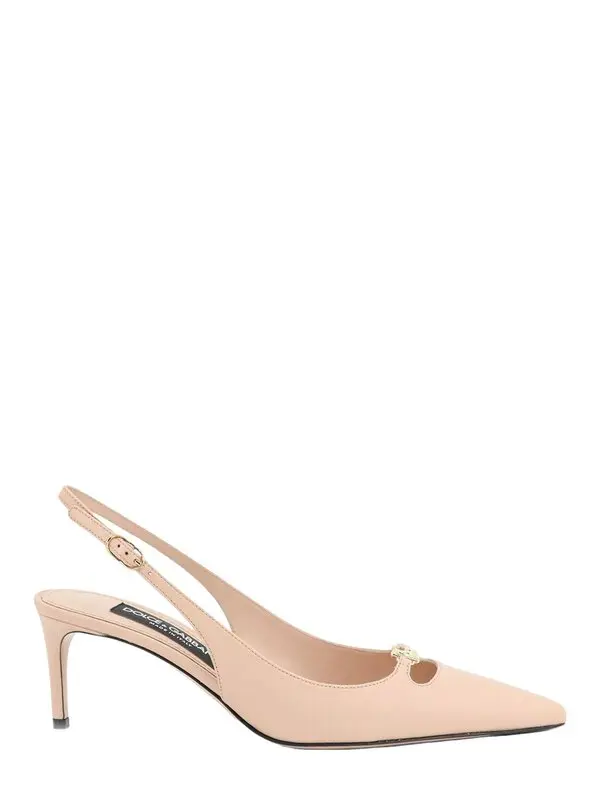 Dolce & Gabbana Leather Pumps With Metal Dg Logo - Multicolor