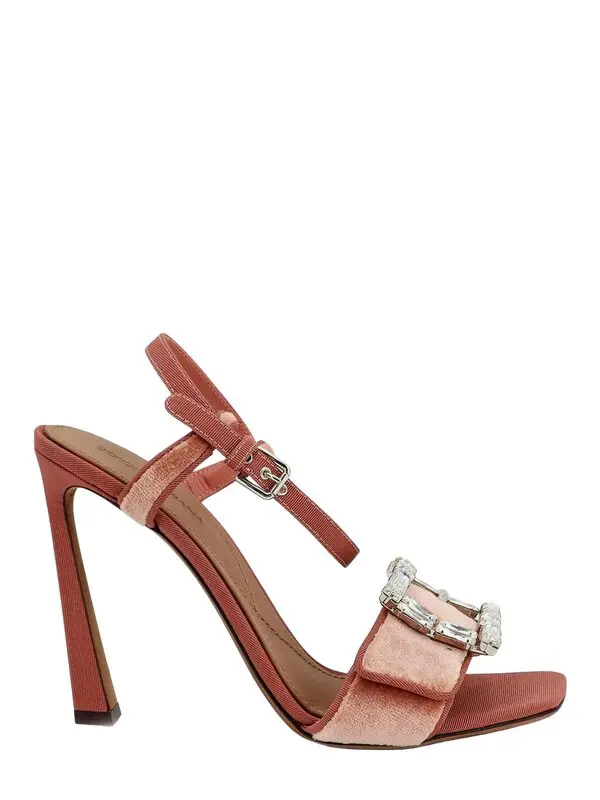 Dolce & Gabbana Embellished Velvet Sandals - Multicolor