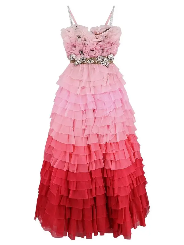 Dolce & Gabbana Embellished Chiffon Gown - Multicolor