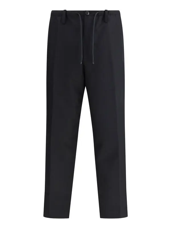 Dries Van Noten Wool Pants With Drawstring Waist - Black