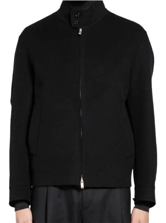 LARDINI Zip-up High Neck Jacket - Black