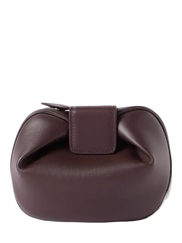 Gabriela Hearst Soft Demi Leather Clutch - Burgundy