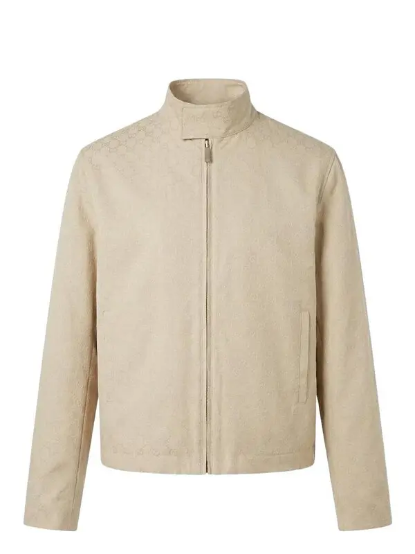 Gucci Gg Cotton Canvas Jacket - Light Beige