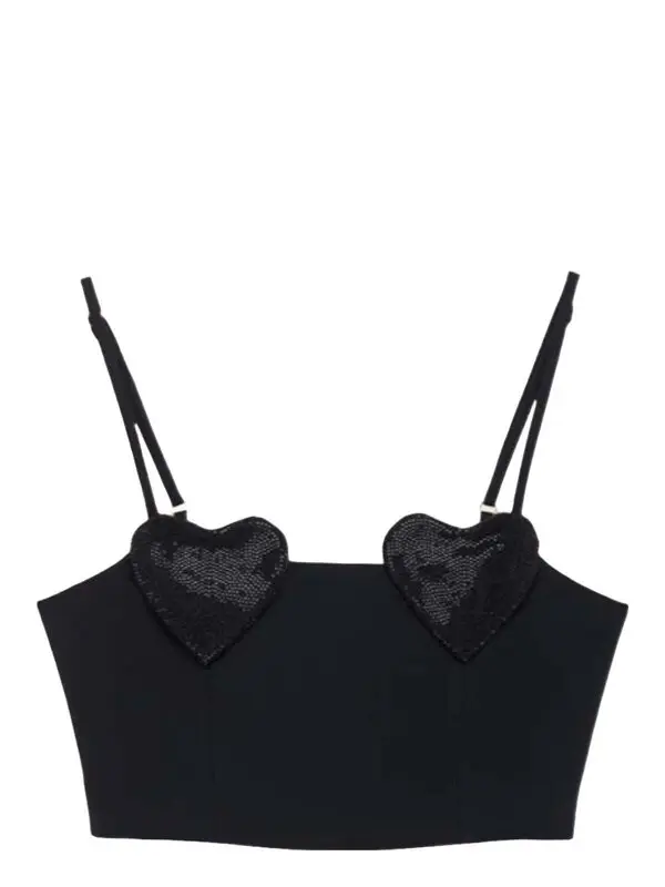 Blumarine Heart-embellished Crop Top - Black