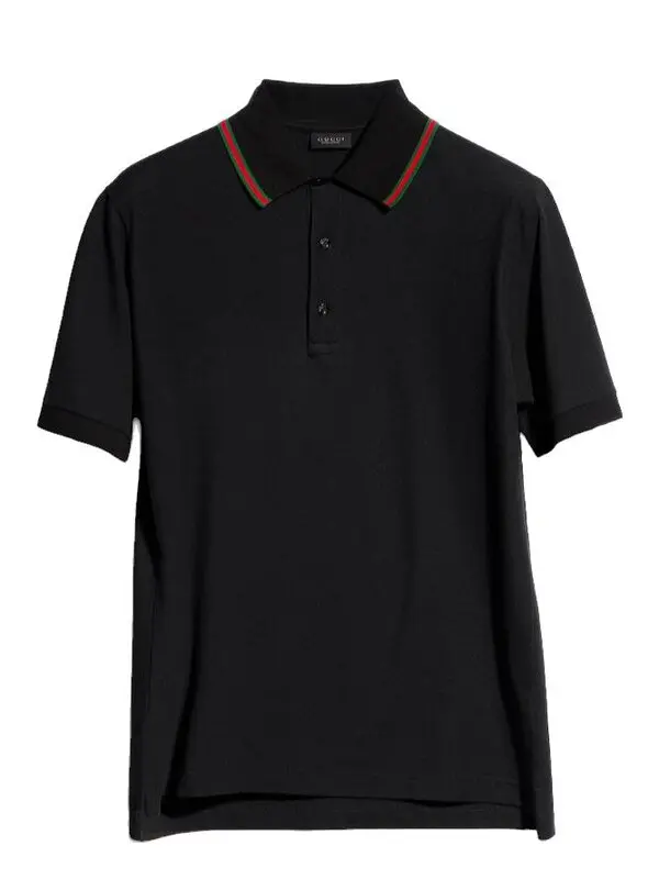 Gucci Jersey Piquet Polo Shirt - Black