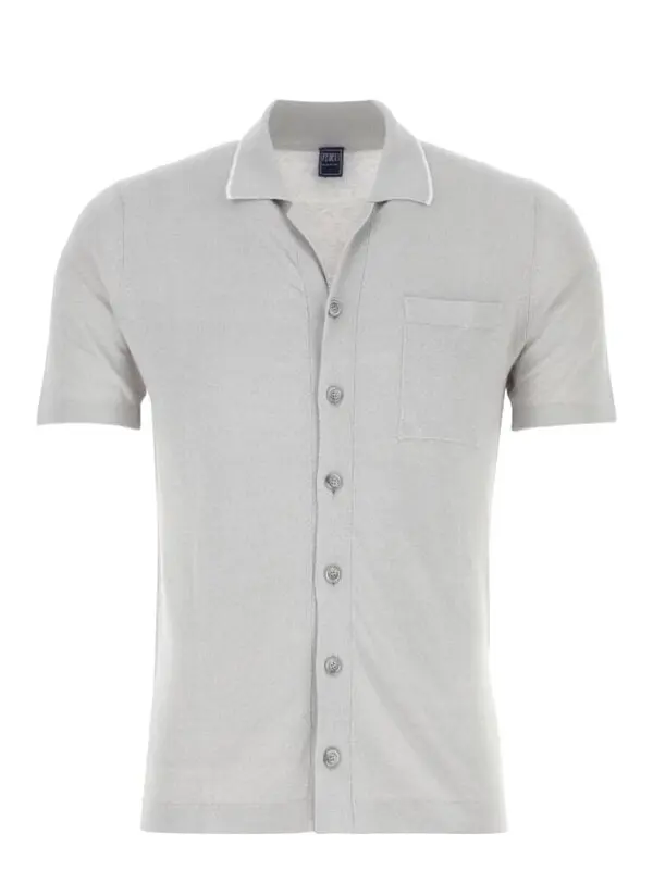 Fedeli Short-sleeved Button-up Cardigan - White