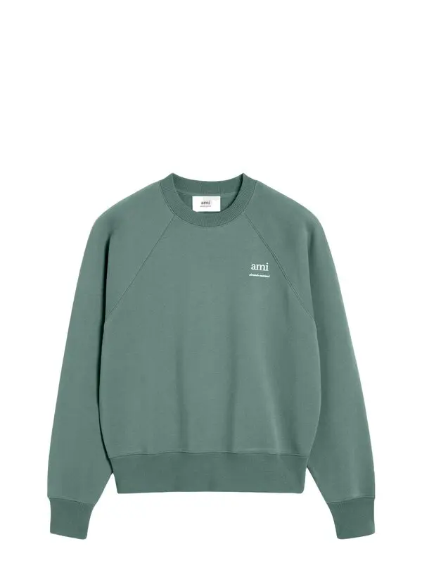 Ami Logo Embroidered Crewneck Sweatshirt - Antique Clay