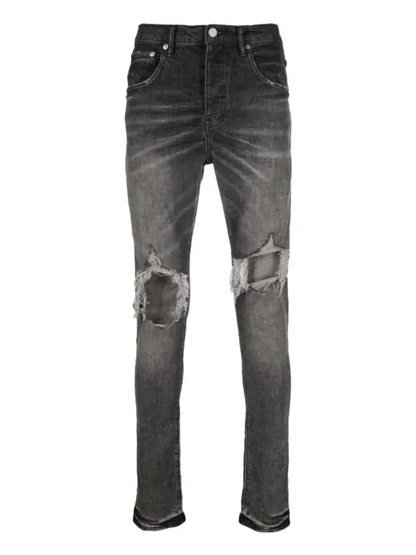 PURPLE BRAND Distressed Belt Loop Jeans - Grey