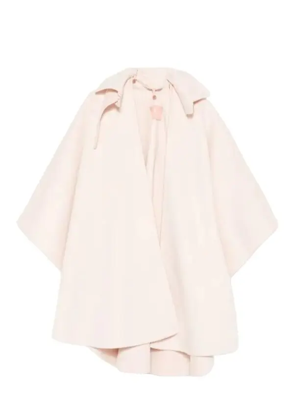 Ermanno Scervino Hooded Cape Coat - White
