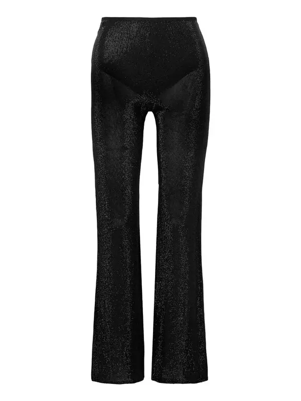 Alexander Wang Metallic-threading Boot-cut Trousers - Black