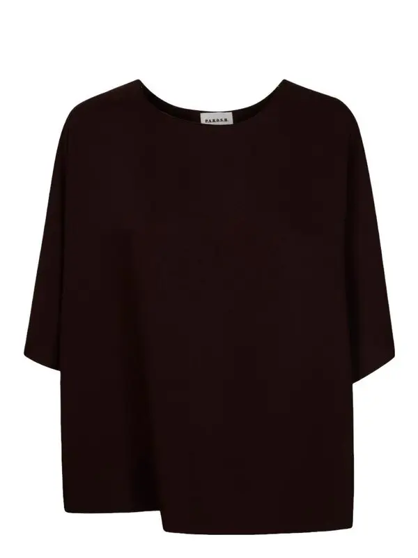 P.a.r.o.s.h Short-sleeve Belted Crewneck Top - Black