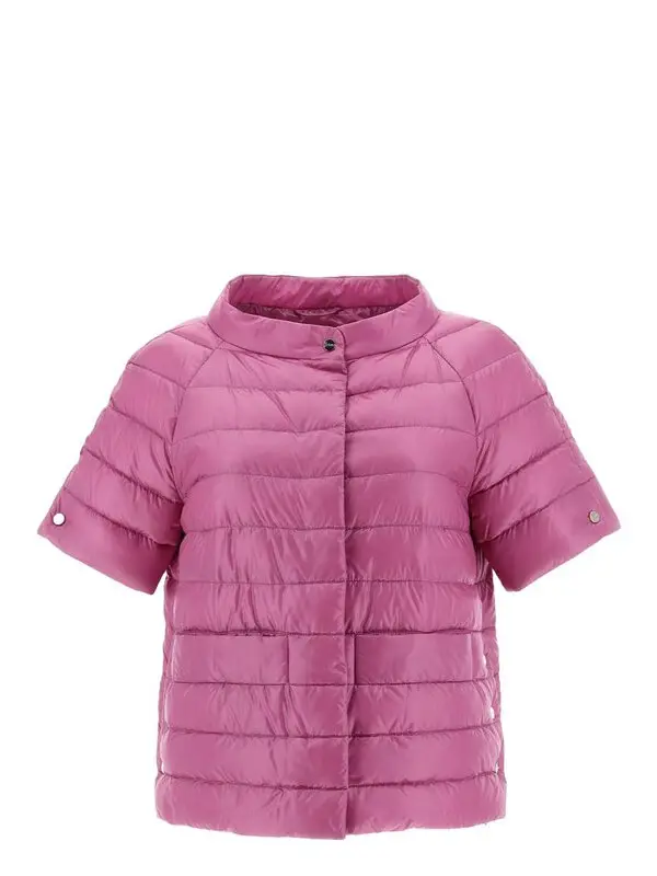 Herno Short Sleeve Padded Quilted Shirt Jacket - Pink