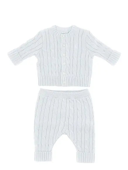 Ralph Lauren Cable Knit Cardigan And Pants Set - White