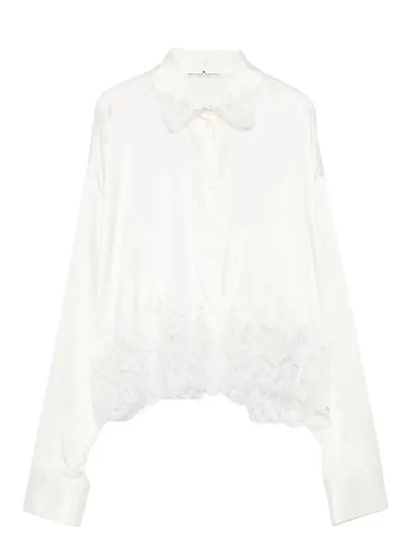 Ermanno Scervino Lace-trimmed Long-sleeve Shirt - White