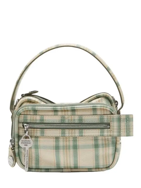 Acne Studios Check-print Leather Crossbody Bag - Nude