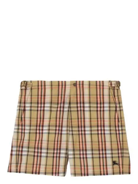 Burberry Seersucker Check Swim Shorts - Sand Beige