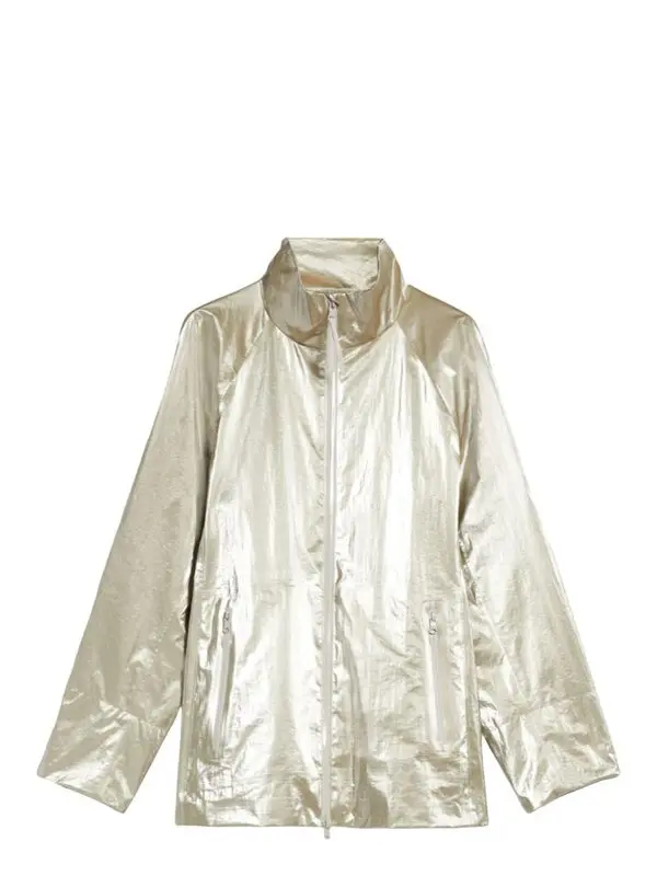Max Mara Zip-up Metallic Jacket - Nude