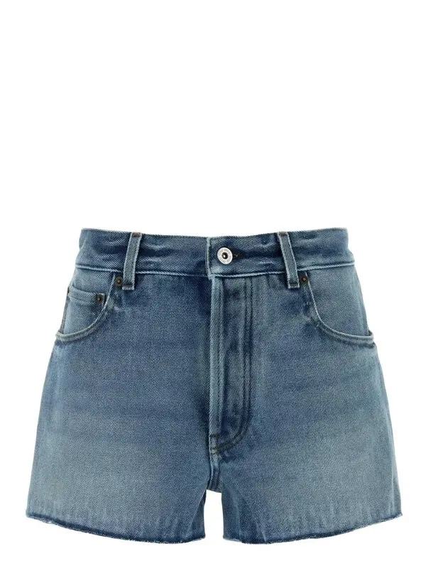 Miu Miu Raw Hem Denim Shorts - Blue