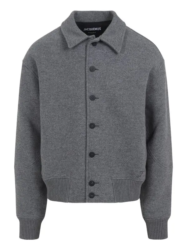 Jacquemus Wool Bomber Jacket - Gray