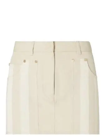 Fendi Striped Mini Jeans Skirt - Beige