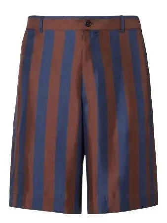 Fendi Striped Bermuda Shorts - Dark Blue And Brown